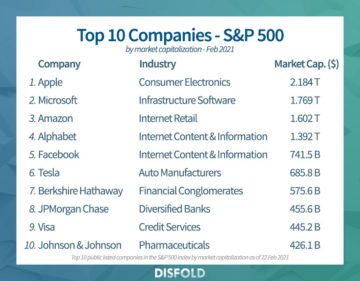 Top 30 US companies in the S&P 500 index 2021 - Disfold Blog